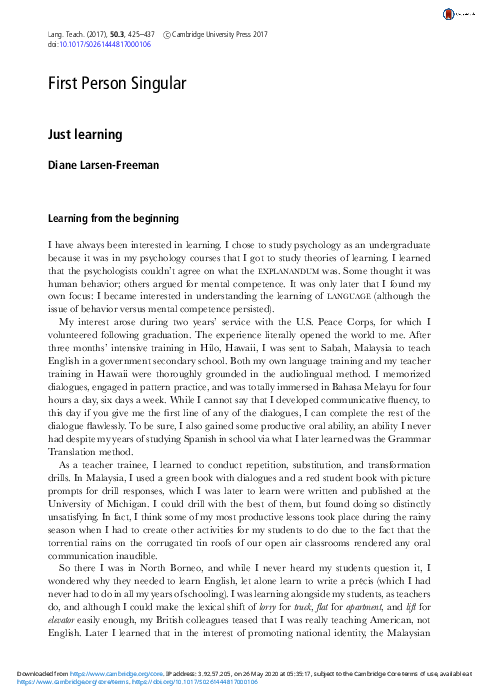 (PDF) Just learning