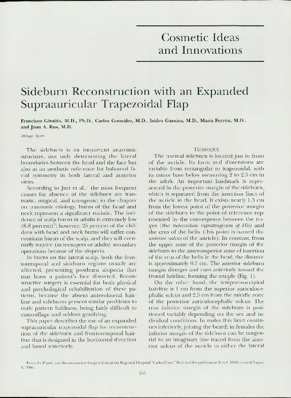 (PDF) Sideburn Reconstruction with an Expanded Supraauricular ...