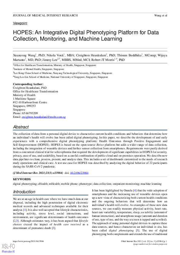 (PDF) HOPES: An Integrative Digital Phenotyping Platform for Data ...