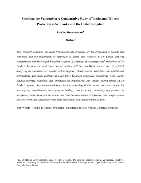 (PDF) Shielding the Vulnerable: A Comparative Study of Victim and ...