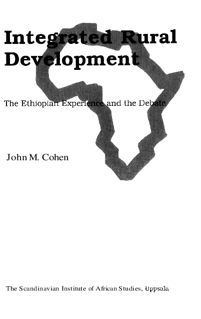 (PDF) Integrated Rural Development: The Ethiopian Experience and the Debate