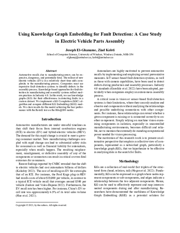 (PDF) Using Knowledge Graph Embedding for Fault Detection