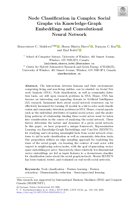 (PDF) Node Classification in Complex Social Graphs via Knowledge-Graph Embeddings and ...