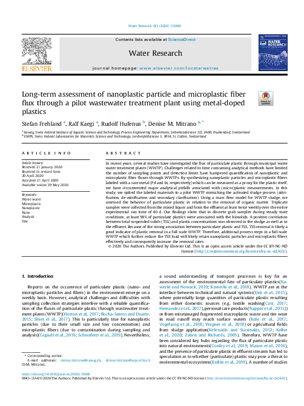 (PDF) Long-term assessment of nanoplastic particle and microplastic ...