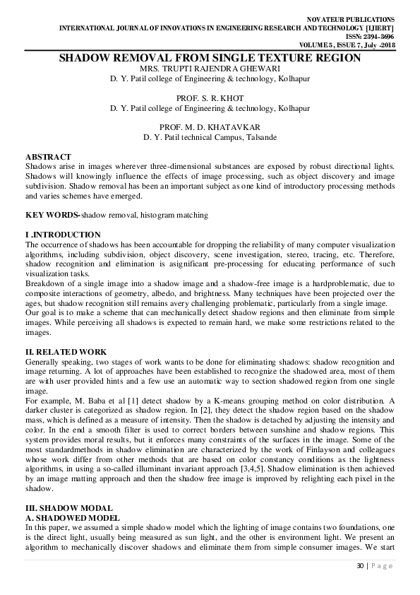 (PDF) Shadow Removal from Single Texture Region