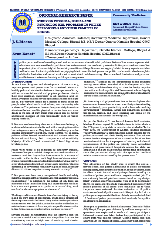(PDF) ORIGINAL RESEARCH PAPER Community Medicine STUDY ON PHYSICAL ...