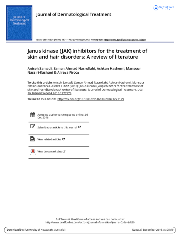 (PDF) Janus kinase (JAK) inhibitors for the treatment of skin and hair disorders: a review of ...