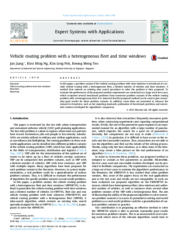 Pdf Vehicle Routing Problem With Heterogeneous Fleet Split Delivery