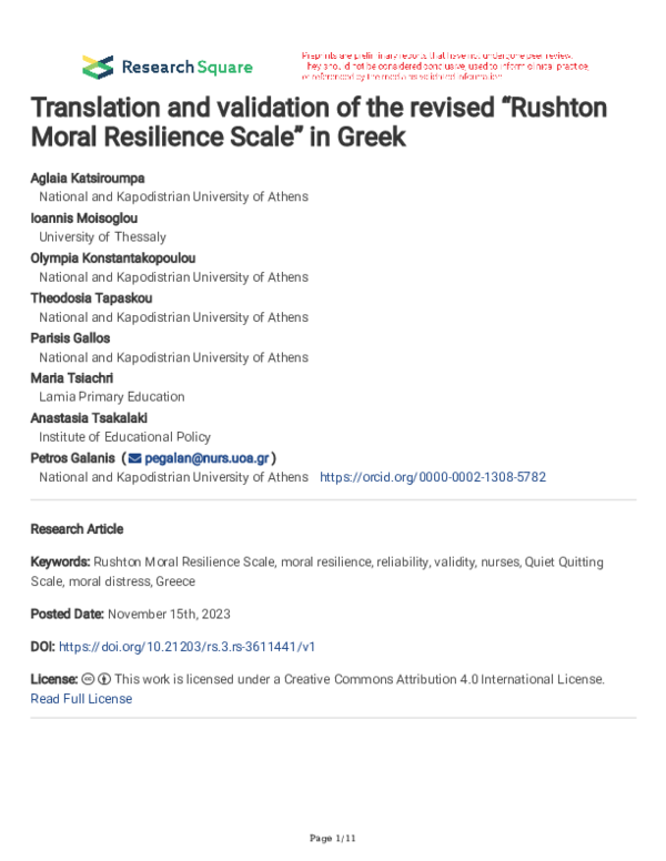 (PDF) Translation and validation of the revised “Rushton Moral ...