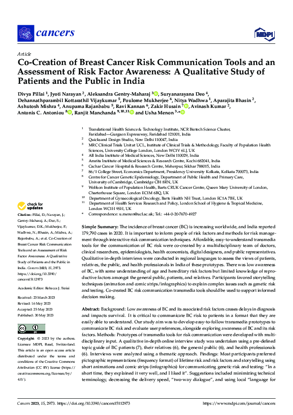 (PDF) Co-Creation of Breast Cancer Risk Communication Tools and an ...