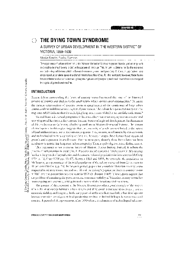 (PDF) The dying town syndrome : a survey of urban development in the ...