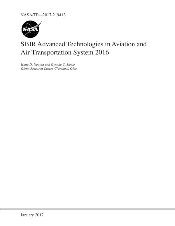 (PDF) SBIR Advanced Technologies in Aviation and Air Transportation ...