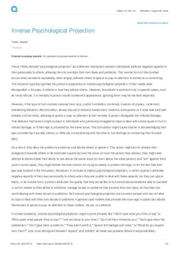 (PDF) Inverse Psychological Projection