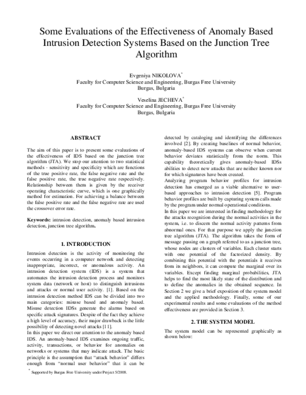 (PDF) Some Evaluations of the Effectiveness of Anomaly Based Intrusion Detection Systems Based ...