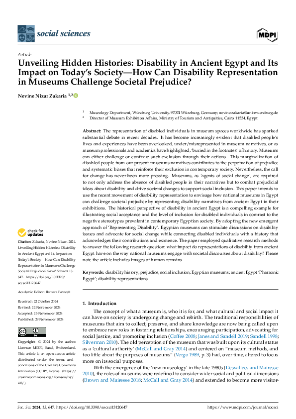 (PDF) Unveiling Hidden Histories: Disability in Ancient Egypt and Its ...