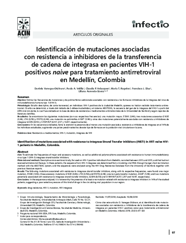 (PDF) Identificación de mutaciones asociadas con resistencia a ...