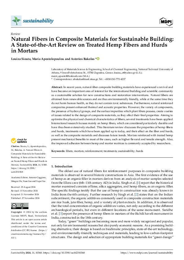 (PDF) Natural Fibers in Composite Materials for Sustainable Building: A ...