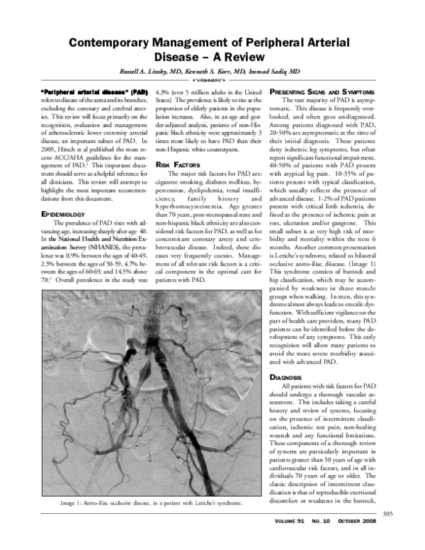 (PDF) Contemporary management of peripheral arterial disease--a review