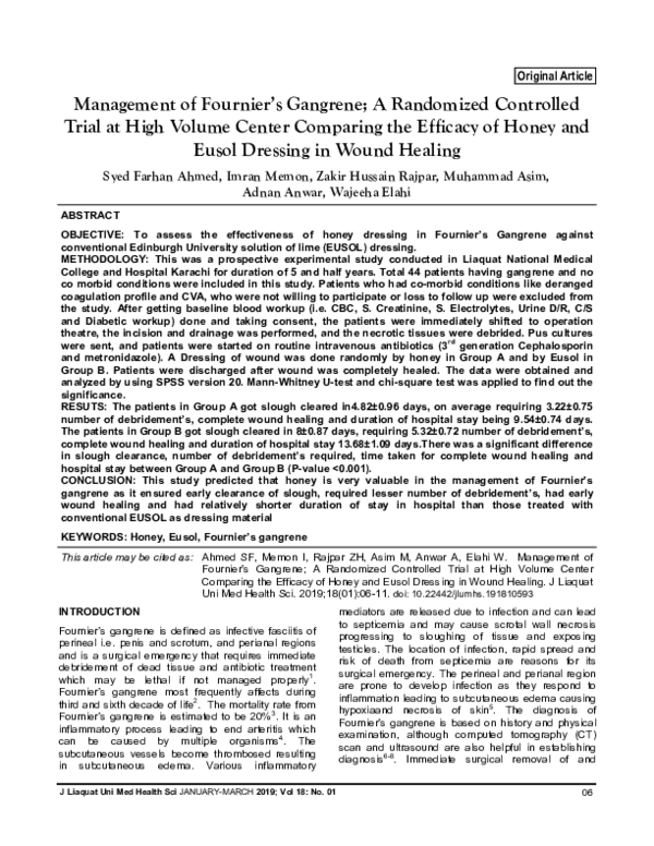 (PDF) Management of Fournier’s Gangrene; A Randomized Controlled Trial ...