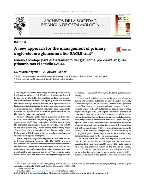 (PDF) A new approach for the management of primary angle-closure ...