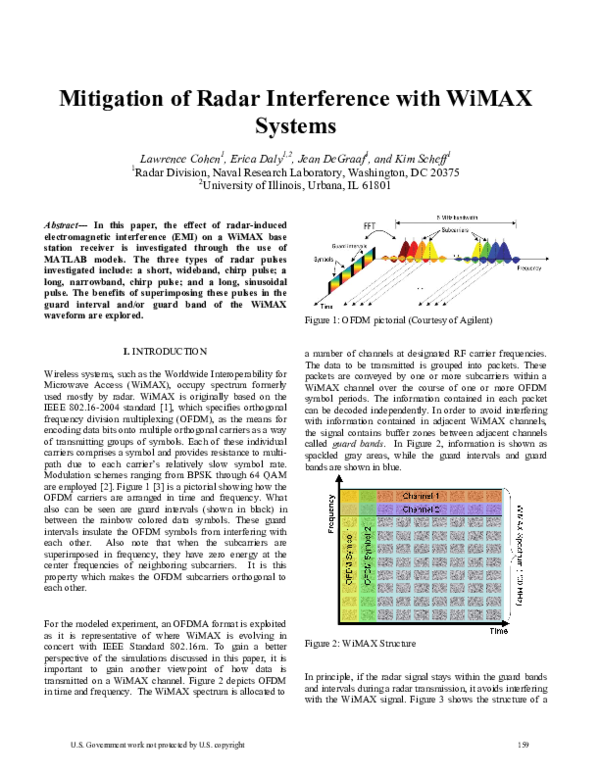 (PDF) Mitigation of radar interference with WiMAX systems