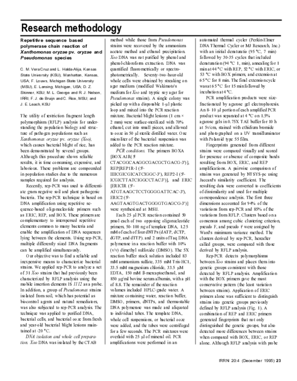(PDF) Repetitive Sequence-Based Polymerase Chain Reaction of ...