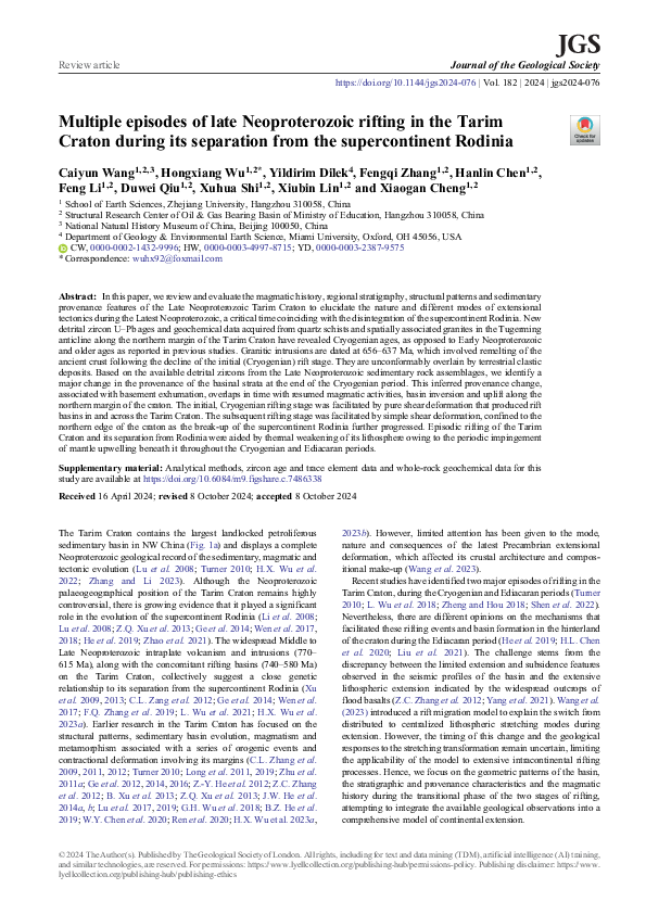(PDF) Multiple episodes of late Neoproterozoic rifting in the Tarim ...