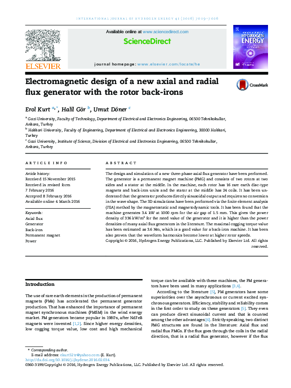 (PDF) Electromagnetic design of a new axial and radial flux generator ...