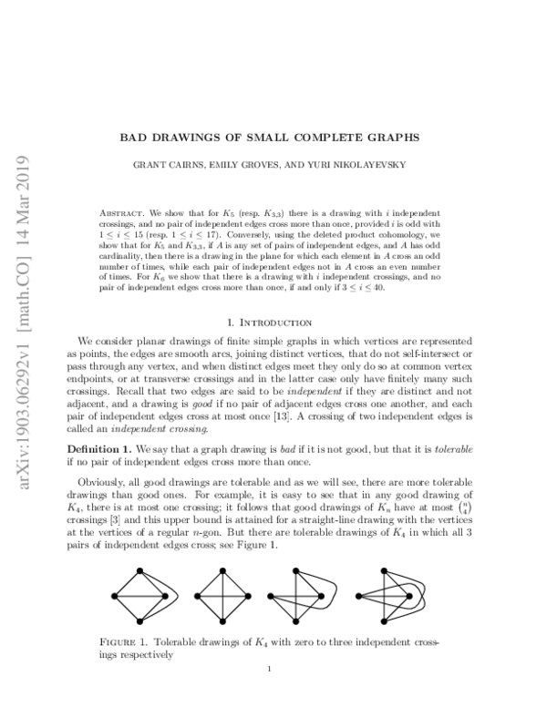 (PDF) Bad drawings of small complete graphs