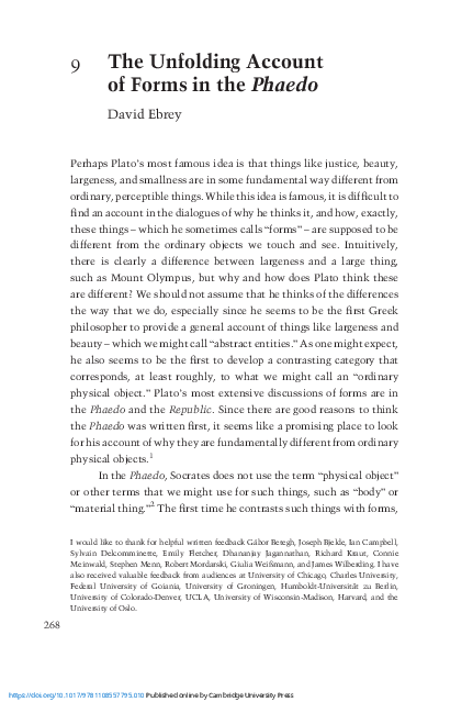 (PDF) The Unfolding Account of the Forms in the Phaedo | David Ebrey ...