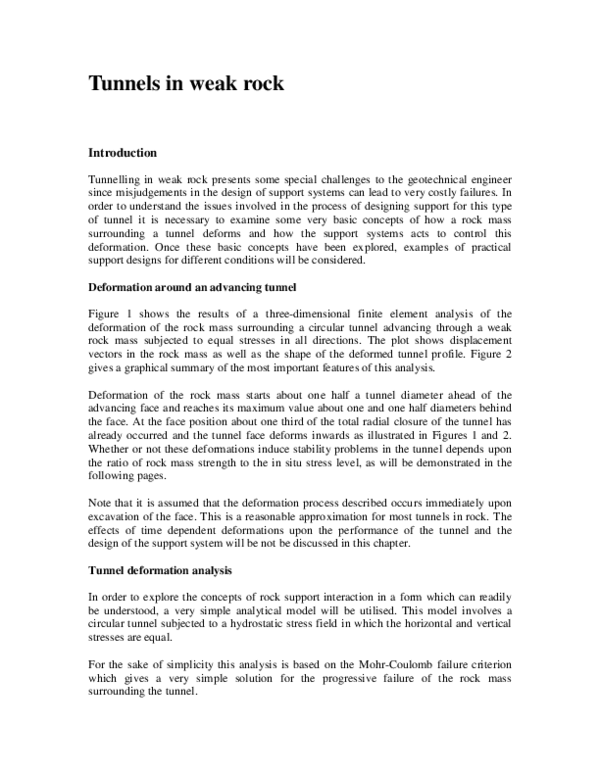 (PDF) Practical Rock Engineering Chapter 12 Tunnels in Weak Rock Remediated