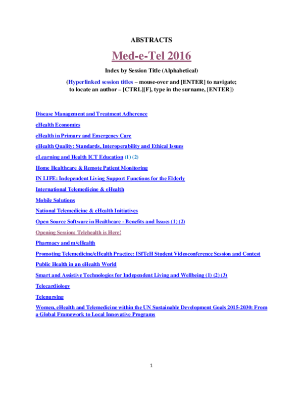 (PDF) Med-e-Tel 2016