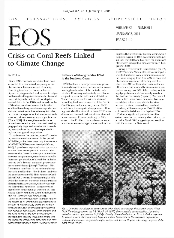 (PDF) Crisis on coral reefs linked to climate change