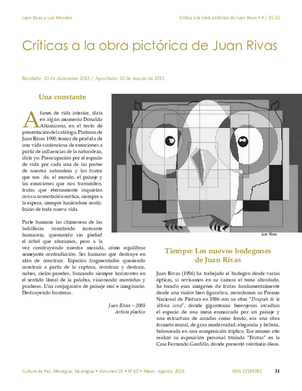 (PDF) Criticism of the paintings of Juan Rivas