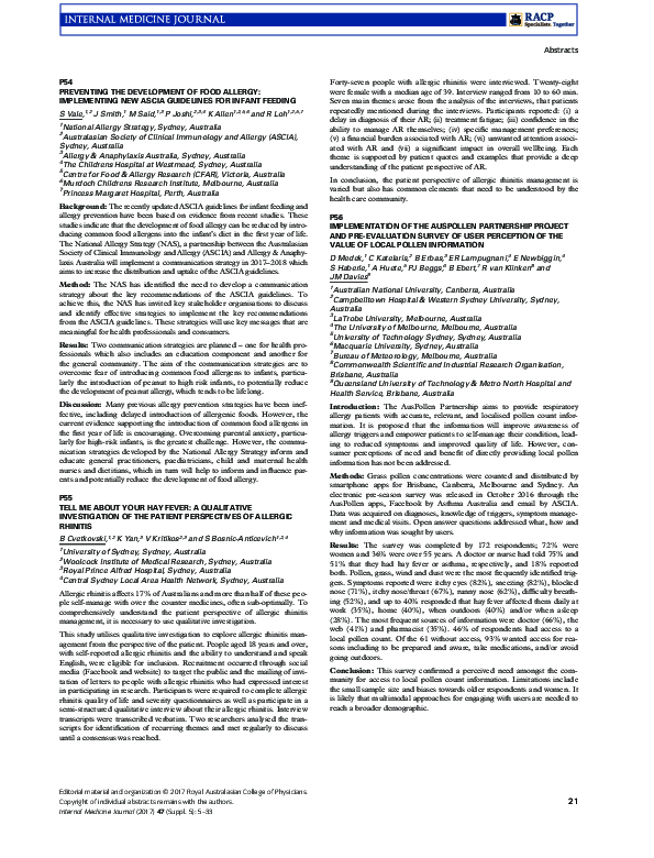 (PDF) P55: Tell Me About Your Hay Fever: A Qualitative Investigation of ...