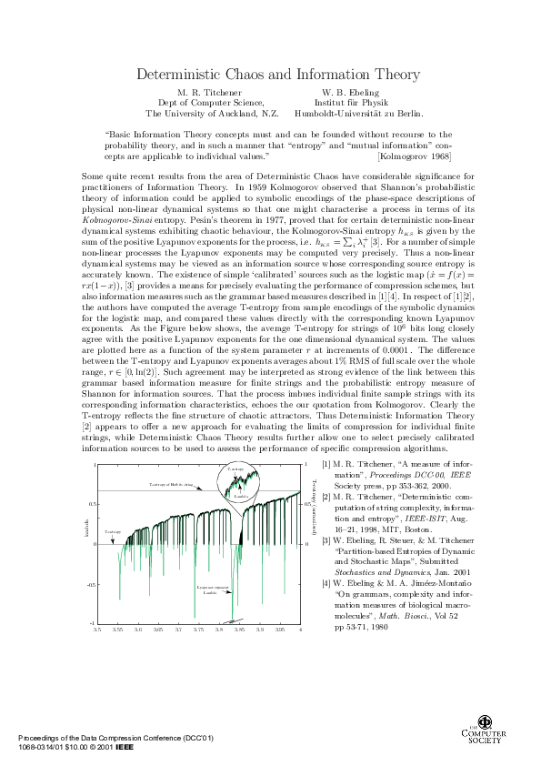 (PDF) Deterministic Chaos and Information Theory