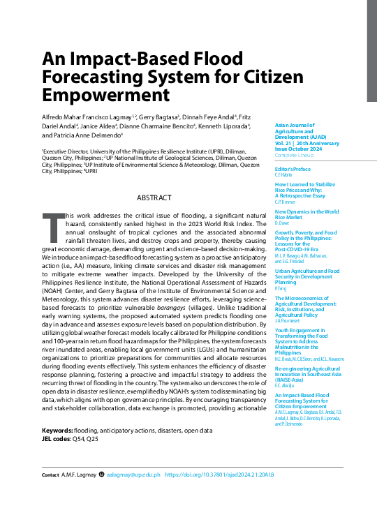 (PDF) An Impact-Based Flood Forecasting System for Citizen Empowerment