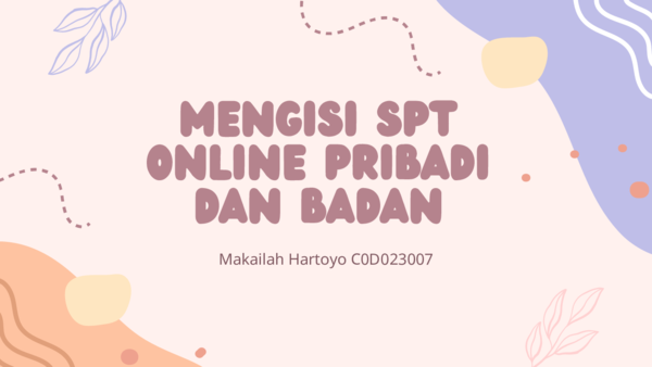 (PDF) PPT Mengisi SPT Online Pribadi dan Badan