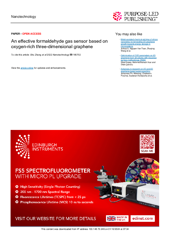 (PDF) An effective formaldehyde gas sensor based on oxygen-rich three ...