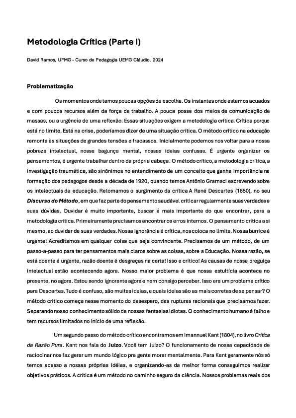 (PDF) Metodologia Crítica