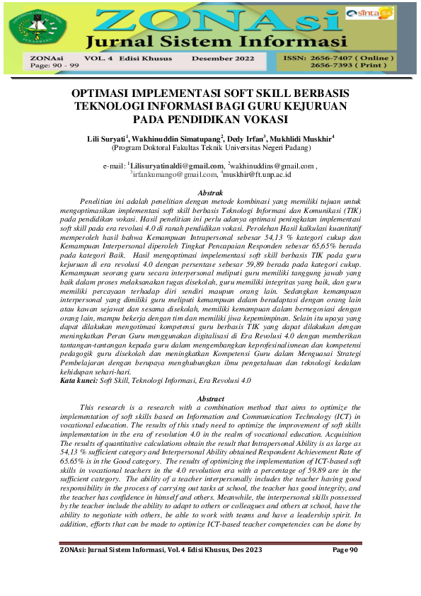 (PDF) Optimasi Implementasi Soft Skill Berbasis Teknologi Informasi Bagi Guru Kejuruan Pada ...