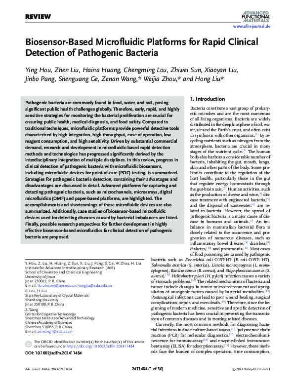 (PDF) Biosensor-Based Microfluidic Platforms for Rapid Clinical ...