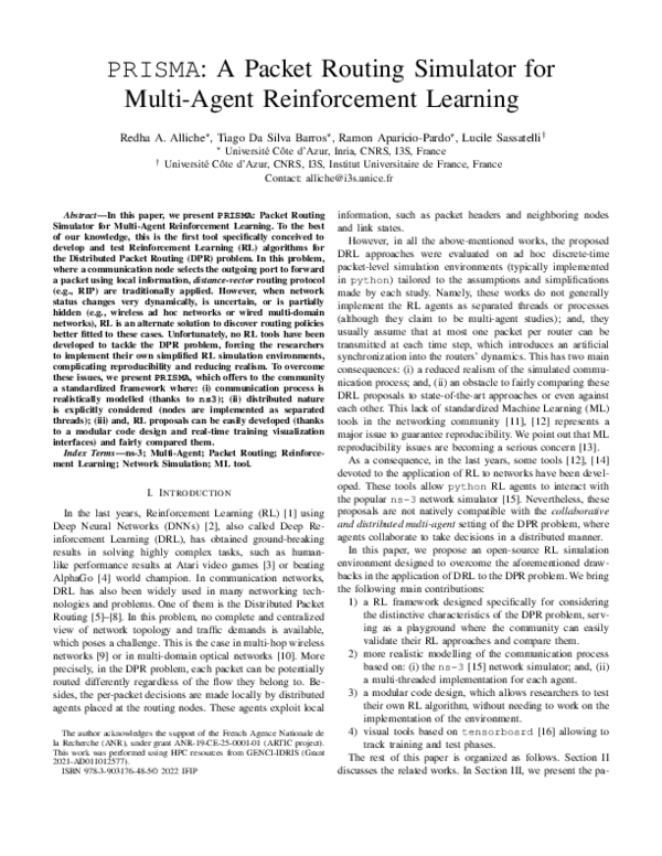 (PDF) PRISMA: A Packet Routing Simulator for Multi-Agent Reinforcement ...