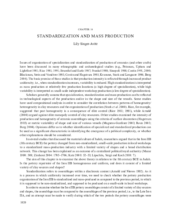 (PDF) 2016. Chapter 14. Standardization and Mass Production