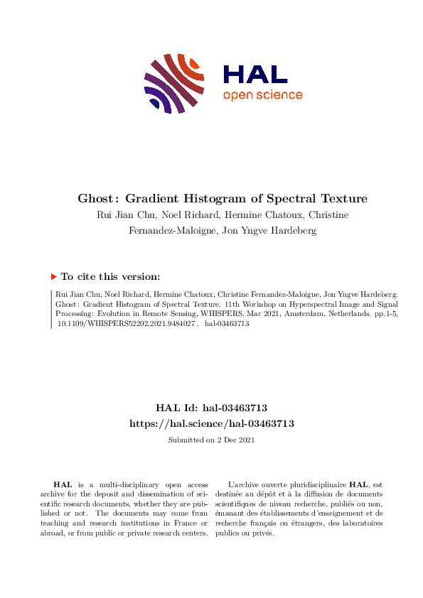 Pdf Ghost Gradient Histogram Of Spectral Texture