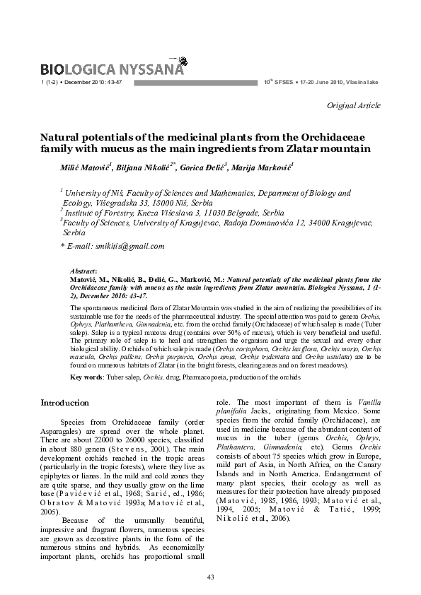 (PDF) Natural potentials of the medicinal plants from the Orchidaceae ...