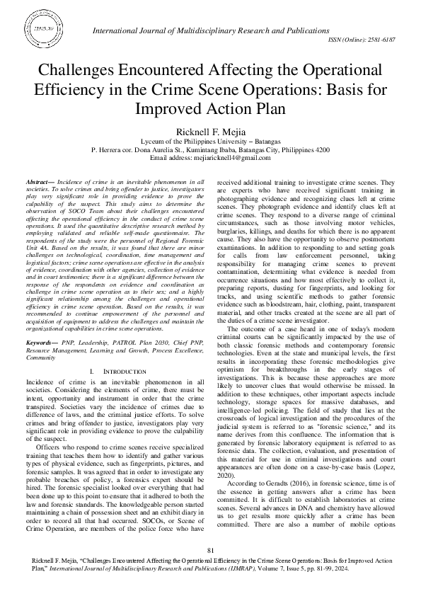(PDF) Challenges Encountered Affecting the Operational Efficiency in ...