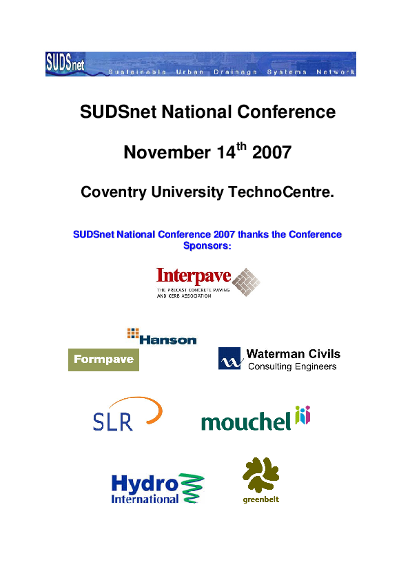 (PDF) The investigation of pollutant retention by Tarmac Aquifa ...