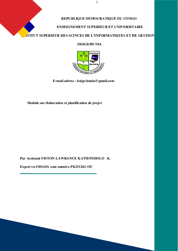 (PDF) Module d'elaboration de projet