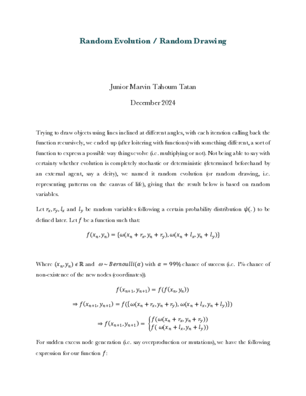 (PDF) Random Evolution / Random Drawing